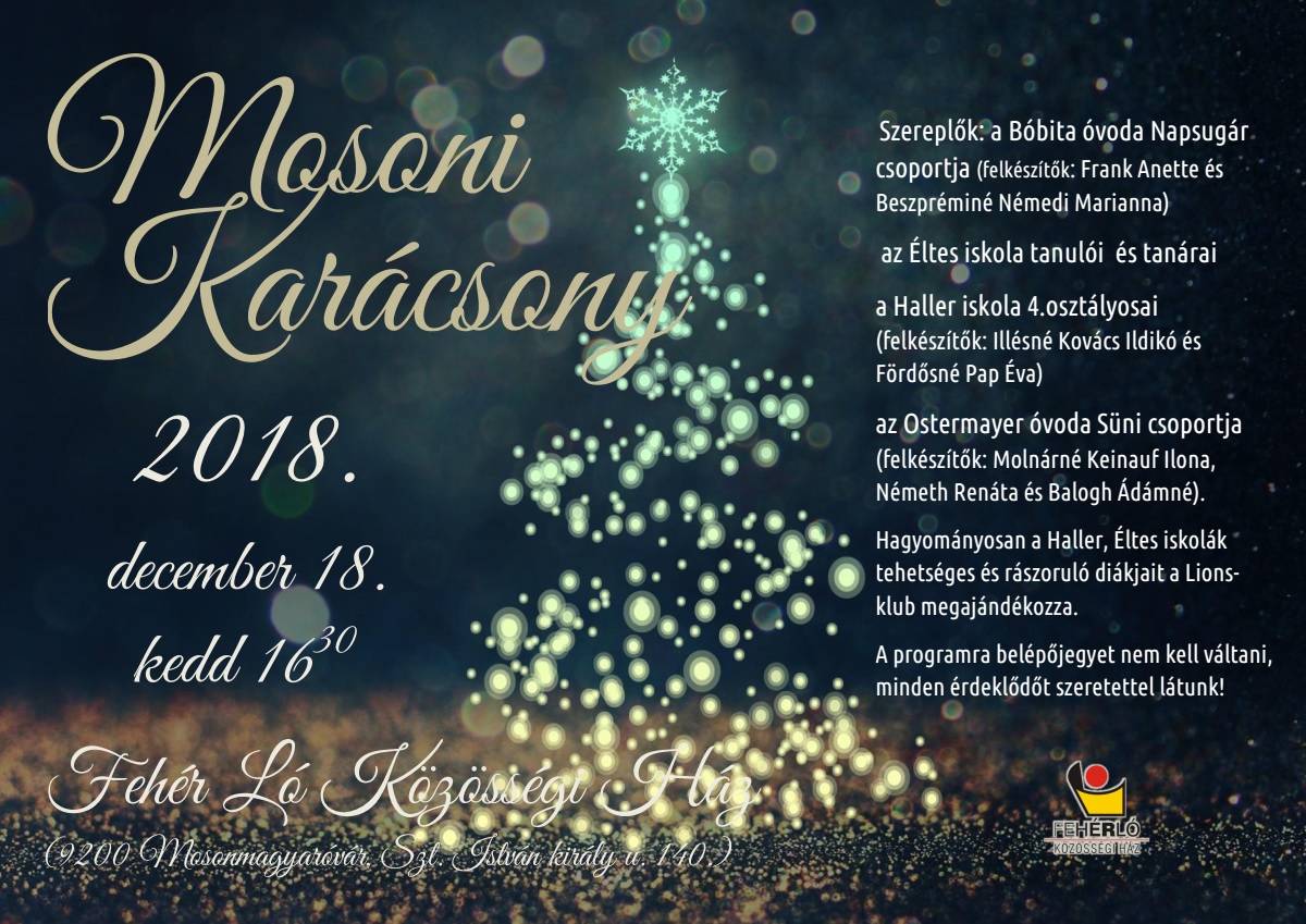 Mosoni Karácsony. | Programok | infoMosonmagyaróvár